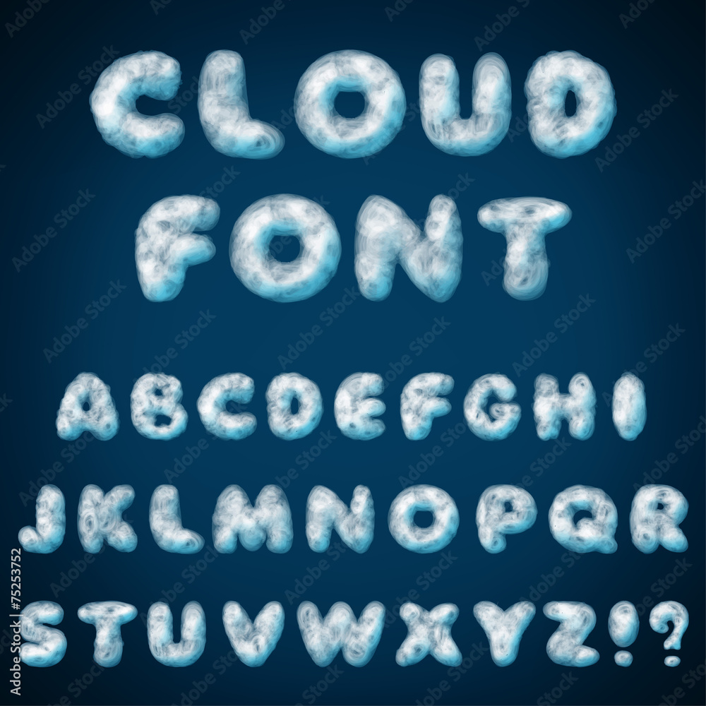cloud alphabet for design Stock Vector | Adobe Stock