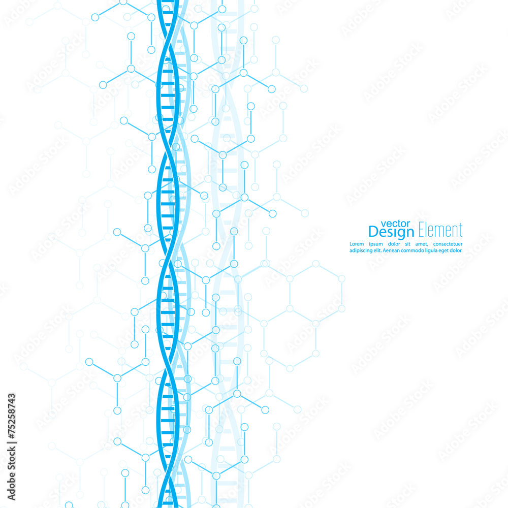 Abstract background with DNA molecule structure Stock Vector | Adobe Stock