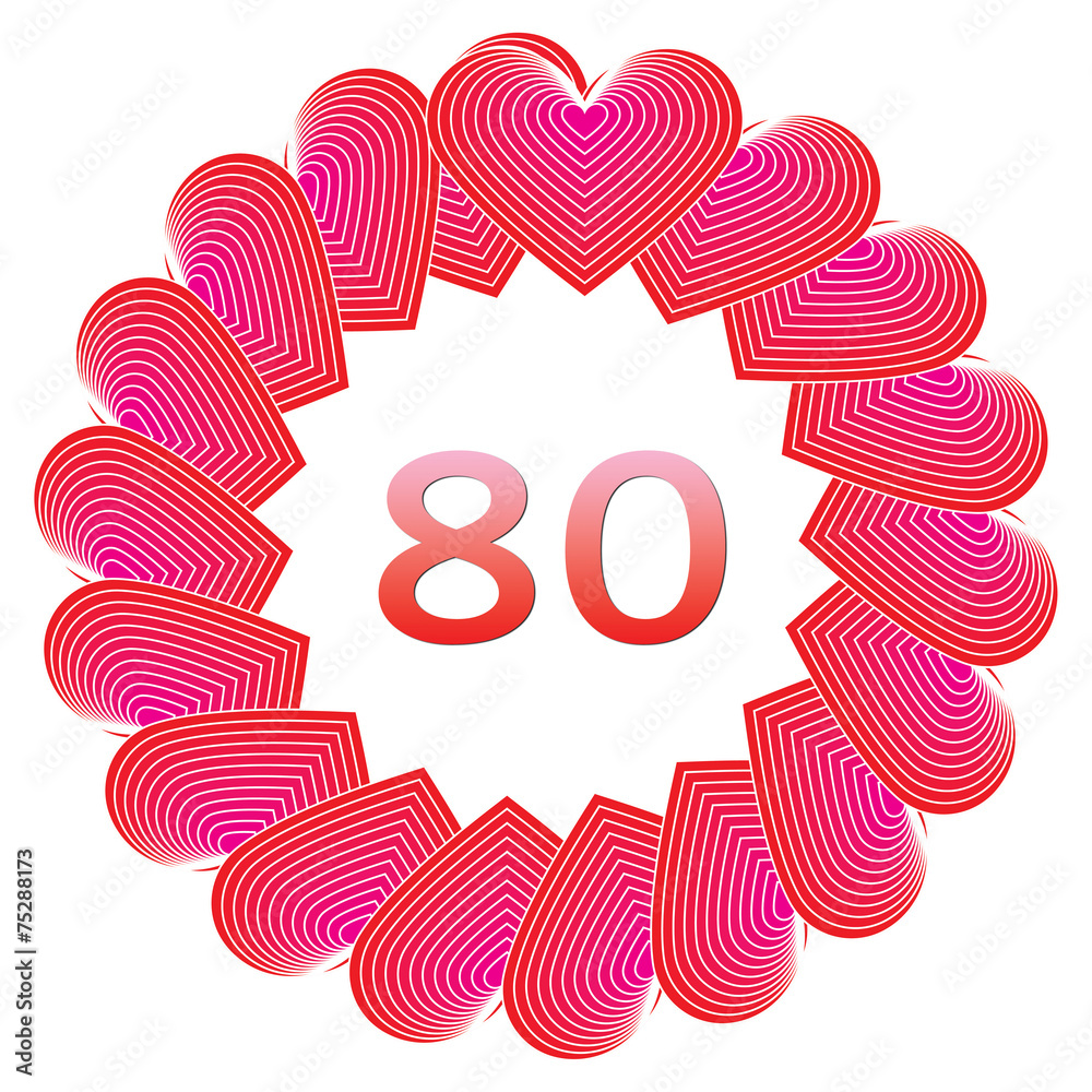 Happy birthday sign for 80 years Stock Illustration | Adobe Stock
