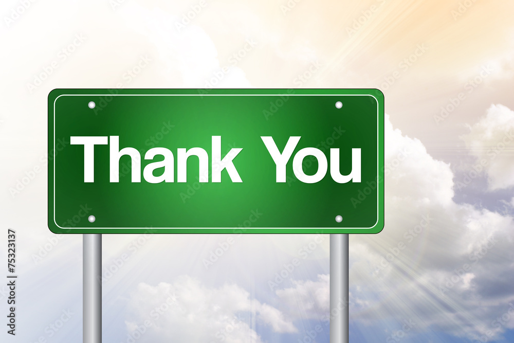 Thank You Green Road Sign, Business Concept Stock Photo | Adobe Stock