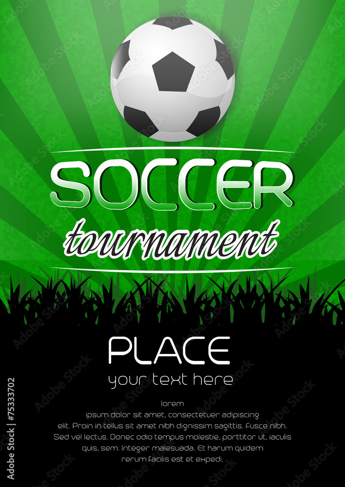 Soccer tournament background with ball Stock Vector | Adobe Stock