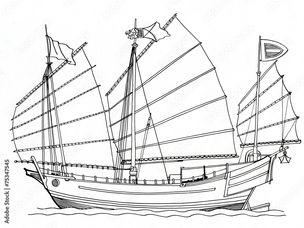 Chinese Junk Drawing