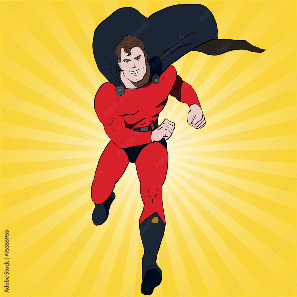 Vector Superhero Running Stock Vector | Adobe Stock