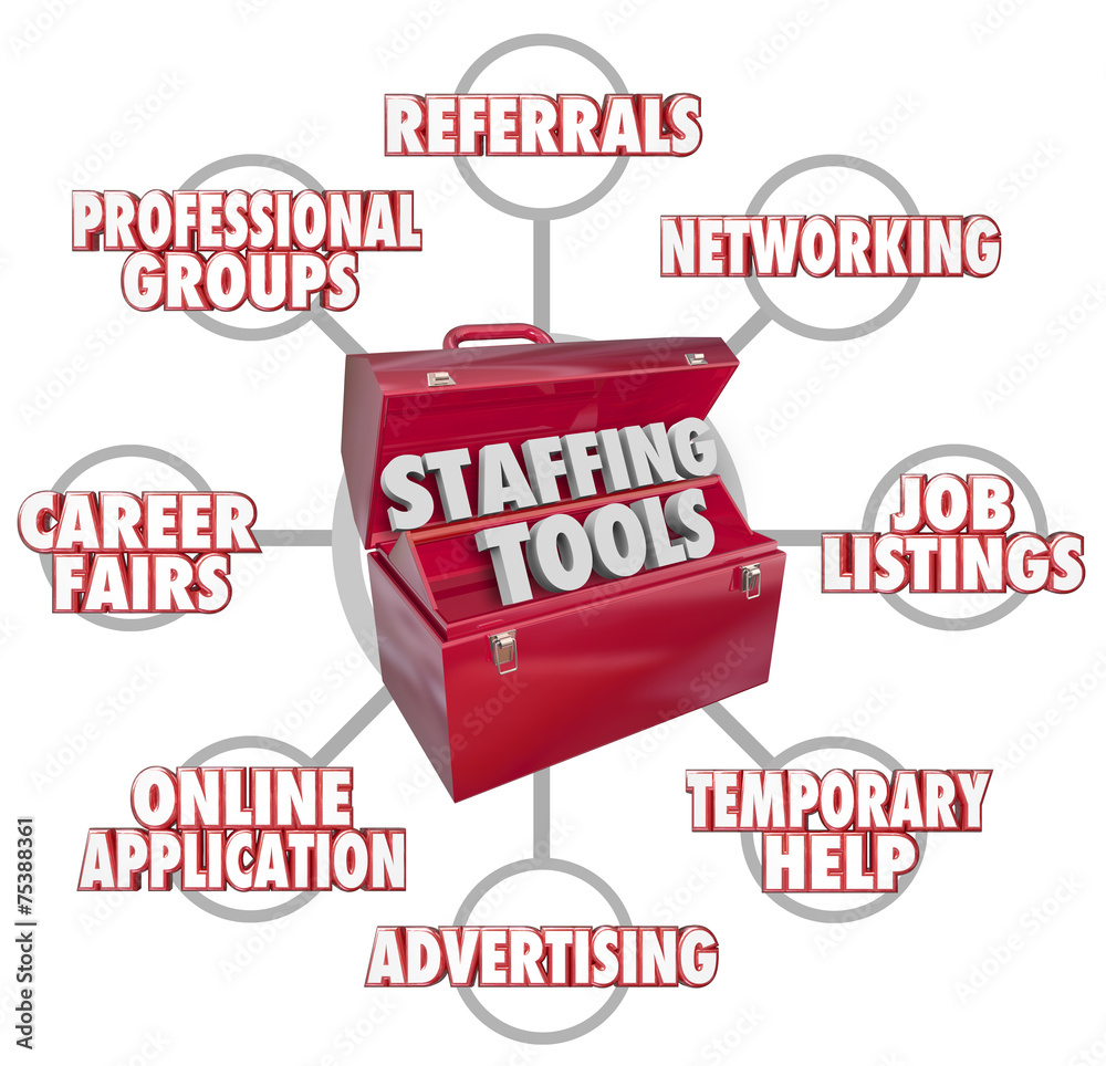 Staffing Tools Toolbox Recruiting New Employees Hiring Workers Stock ...