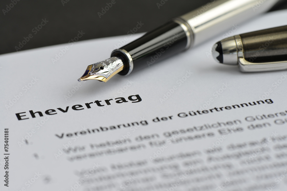 Ehevertrag, Unterschrift, Notar, Heirat, Gütertrennung Stock-Foto ...