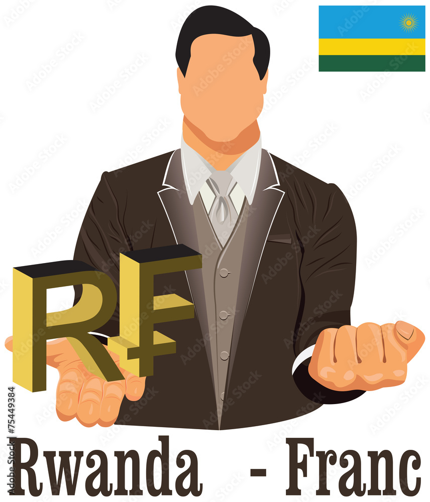 Rwanda national currency symbol Rwandan franc representing money Stock ...