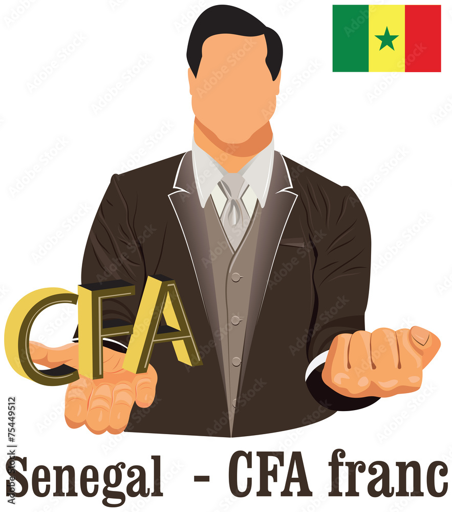 Senegal national currency symbol CFA franc representing money an Stock ...