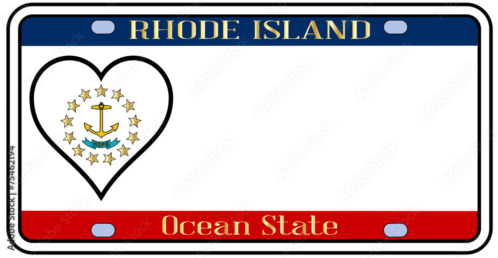 Rhode Island State License Plate Stock Vector | Adobe Stock