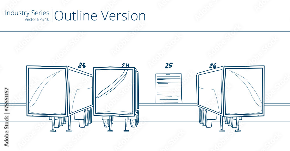 Vector illustration of Loading Dock, Outline Series. Stock Vector ...