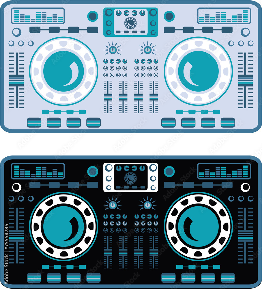 DJ Turntables Vector Stock Vector | Adobe Stock