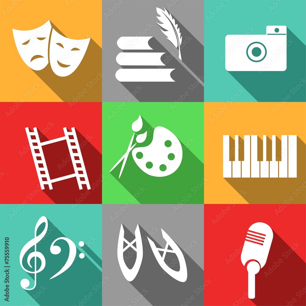 icons with arts Stock Vector | Adobe Stock