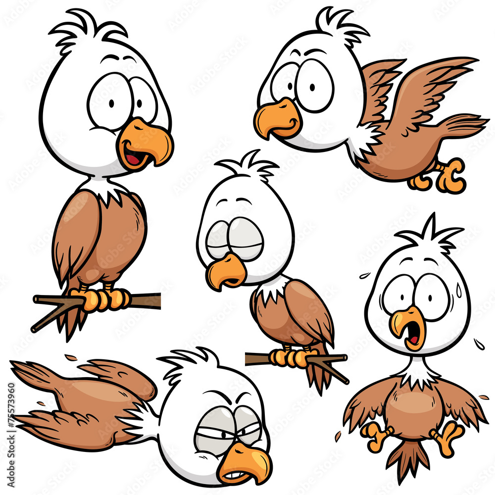 Vector illustration of Cartoon eagle Stock Vector | Adobe Stock