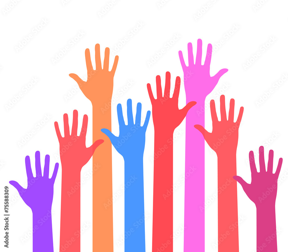 Colors hands up Stock Vector | Adobe Stock