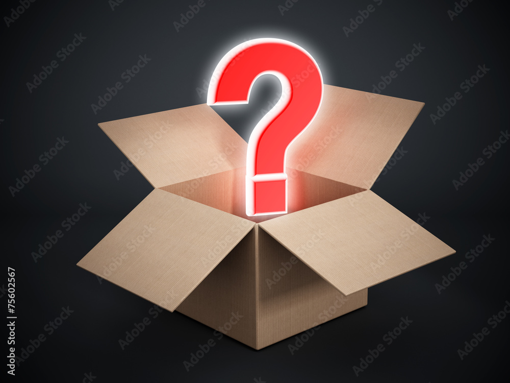 Question mark inside the box Stock Illustration | Adobe Stock