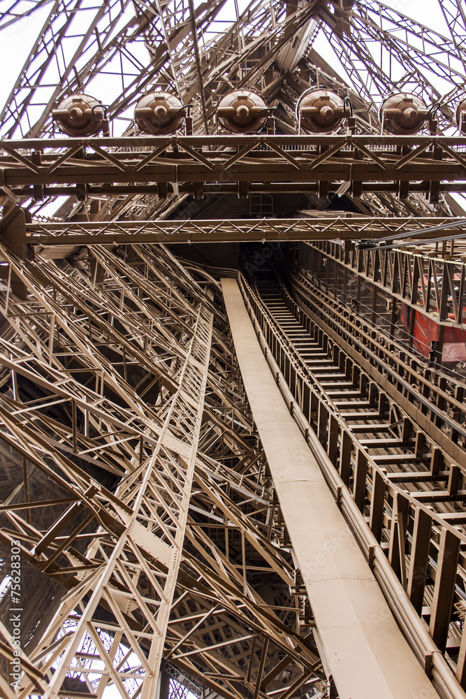 Paris, France. Fragments of a design of the Eiffel Tower Stock Photo ...