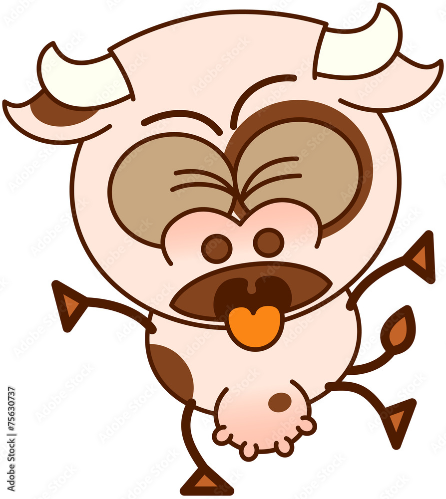 Cute cow expressing disgust and throwing up Stock Illustration | Adobe ...