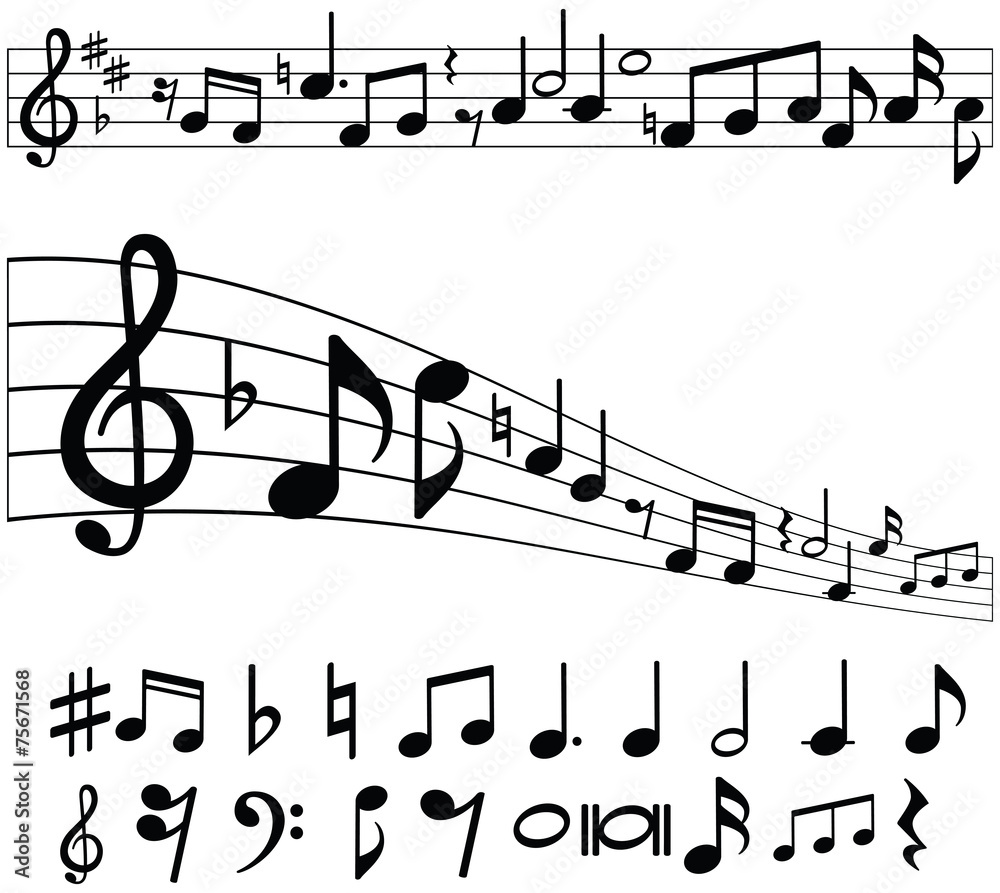 Musical Note Symbols Stock Vector | Adobe Stock