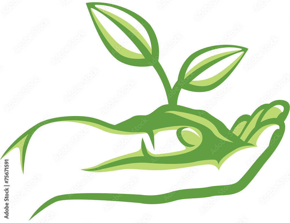 Plant Hand Symbol Stock Vector | Adobe Stock