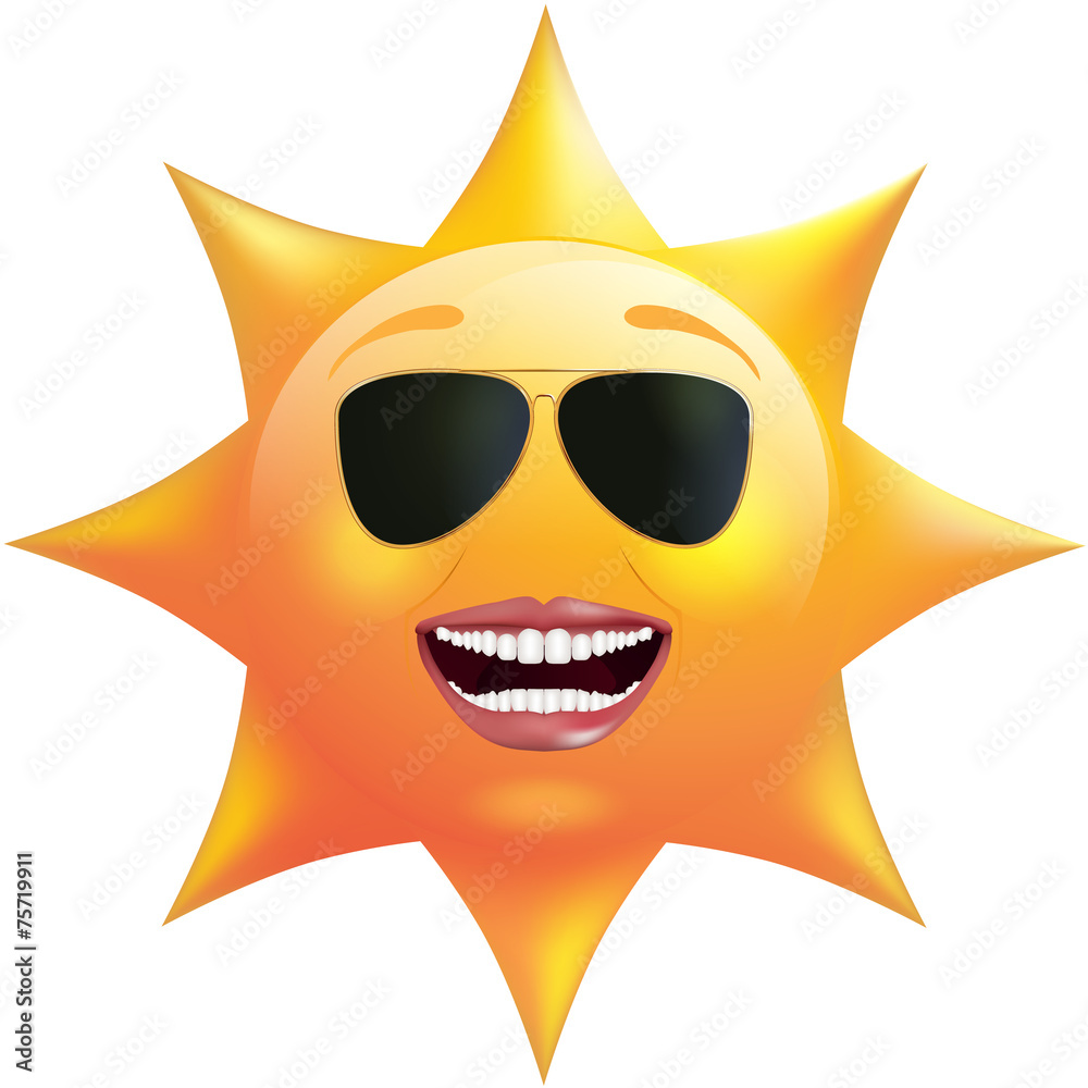 Smiley Sun Stock Vector | Adobe Stock