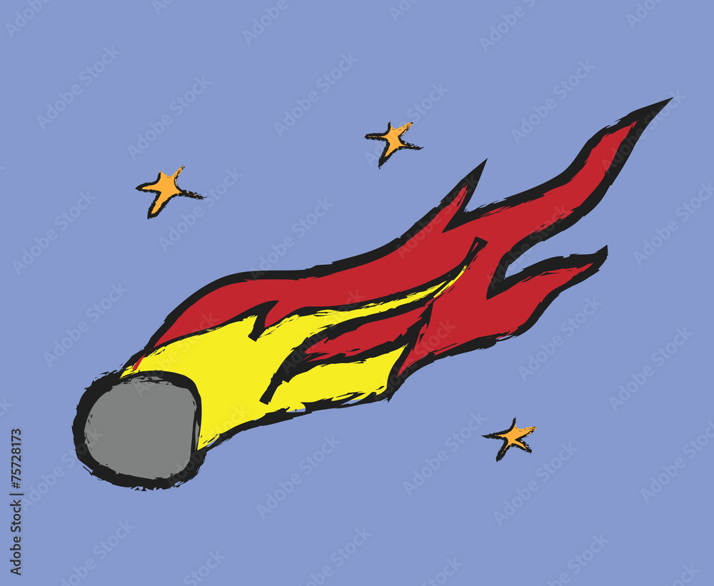 cartoon comet Stock Illustration | Adobe Stock