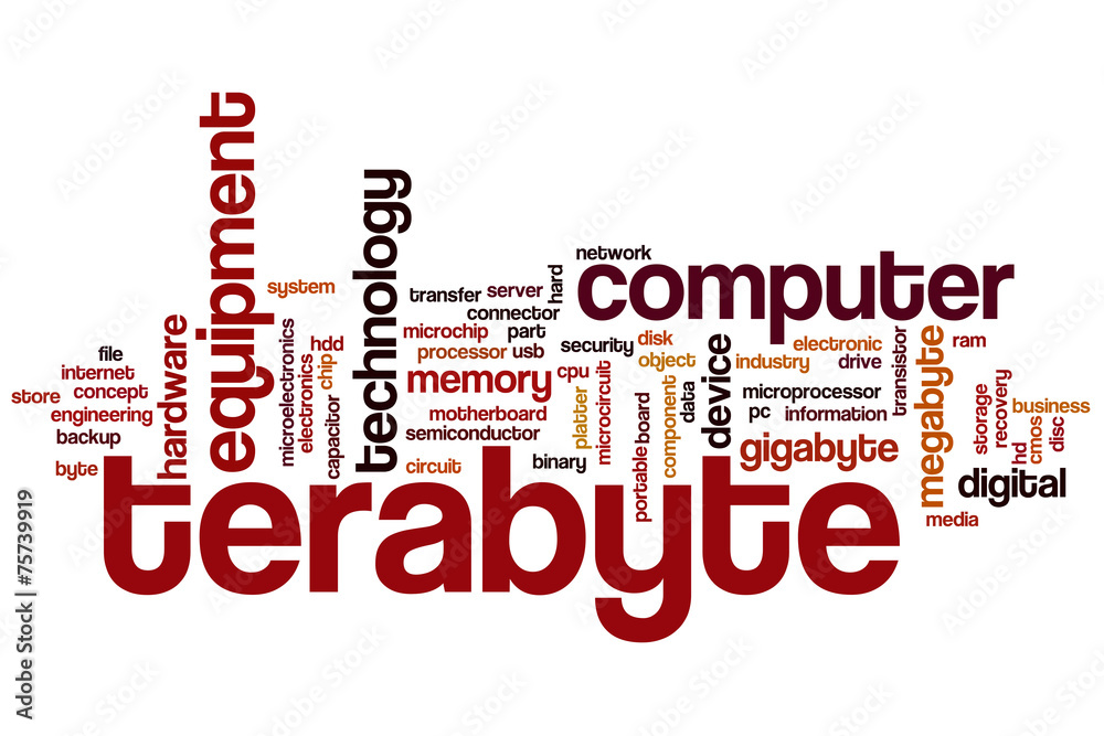 Terabyte word cloud Stock Illustration | Adobe Stock