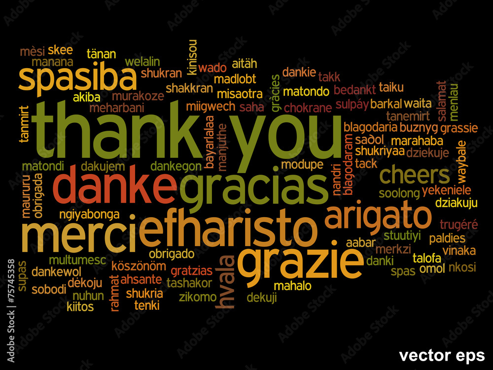 Conceptual thank you word cloud Stock Vector | Adobe Stock Conceptual thank you word cloud Stock Vector | Adobe Stock
