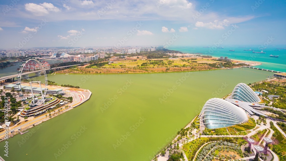 4k Timelapse aerial view of Gardens by the Bay in Singapore. Gardens by ...