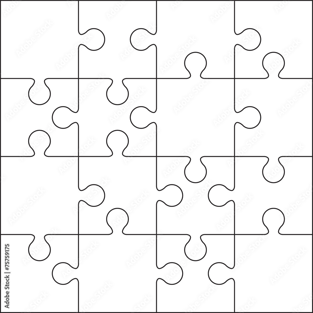 16 Piece Puzzle Template 16 Piece Puzzle Template