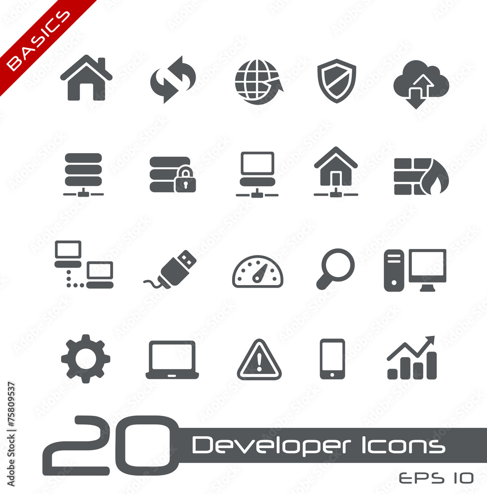Developer Icons -- Basics Stock Vector | Adobe Stock