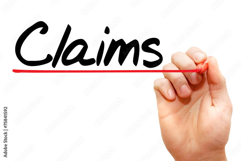 Hand writing Claims with marker, concept Stock Photo | Adobe Stock