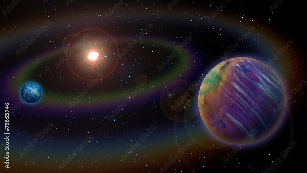 Alien Solar System Stock Illustration | Adobe Stock