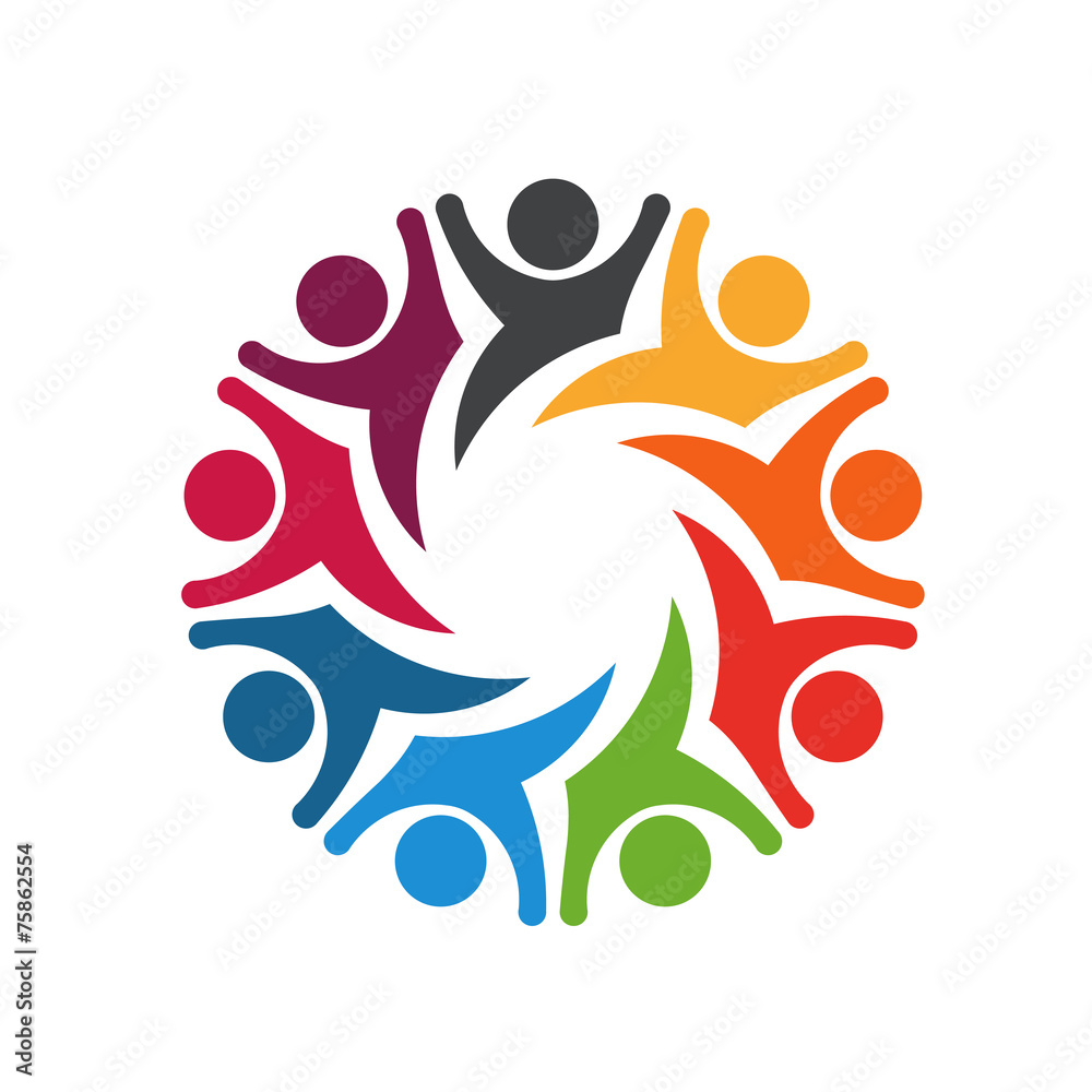 Happy Team group people 8 image logo Stock Vector | Adobe Stock