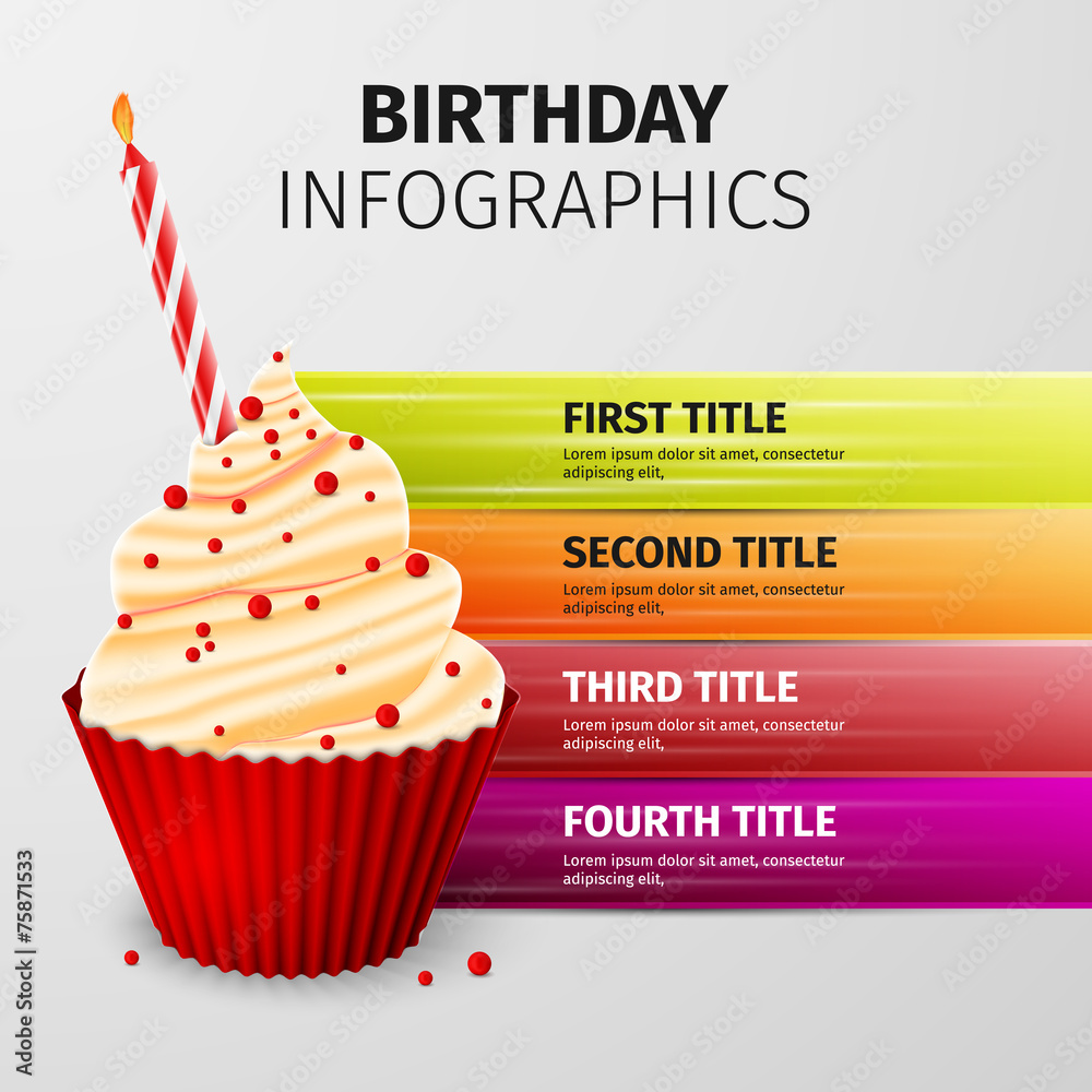 birthday infographics Stock Vector | Adobe Stock