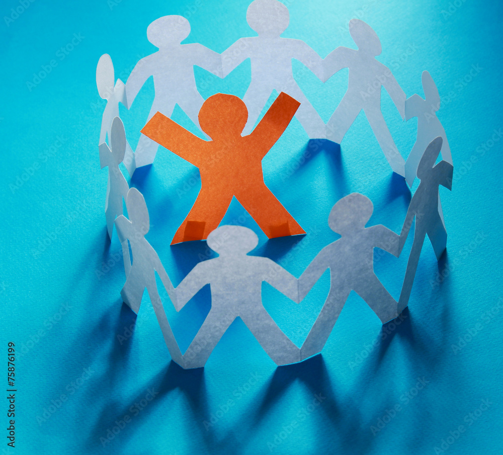 Circle of colorful people with clipping path Stock Photo | Adobe Stock