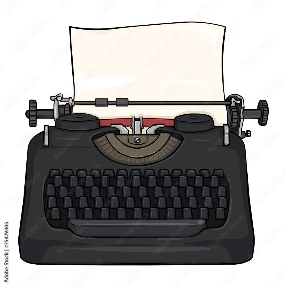 Vector Cartoon Retro Typewriter Stock Vector | Adobe Stock