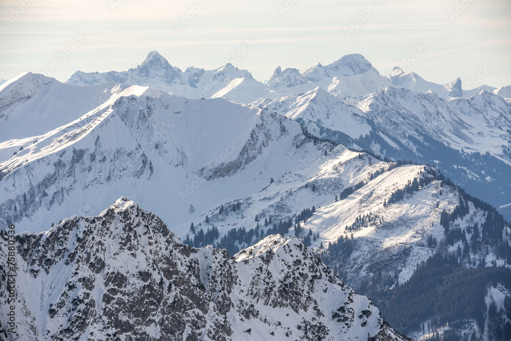 snowy german alps Stock Photo | Adobe Stock