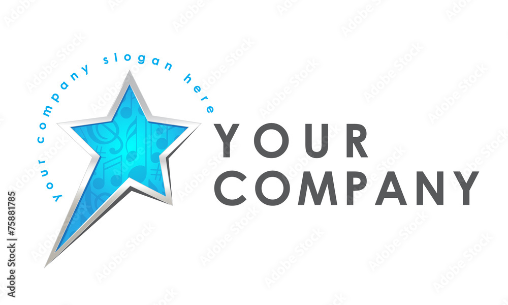 Logo template, star, music, production, chart, style, pop, rock Stock ...
