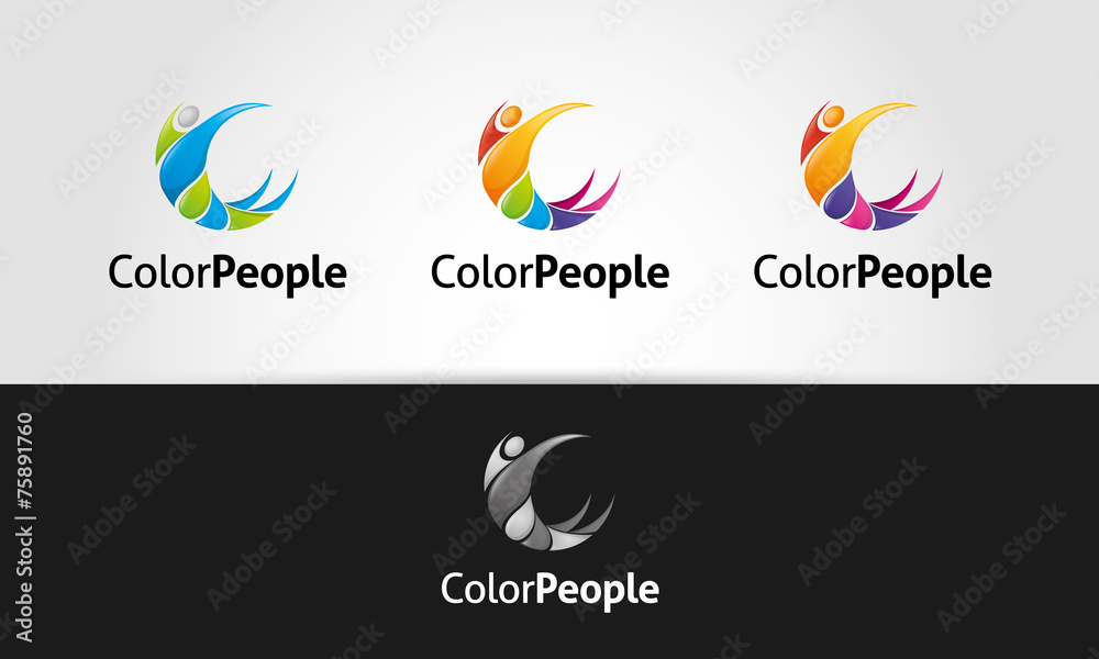Color People Logo Stock Vector | Adobe Stock