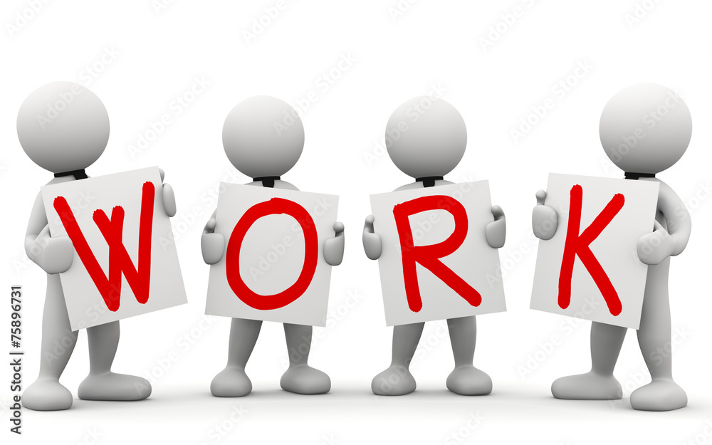 Illustrazione Stock omino bianchi WORK | Adobe Stock