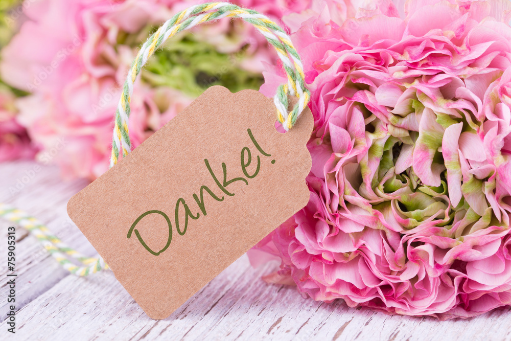 Sag Danke mit Blumen Stock Photo | Adobe Stock