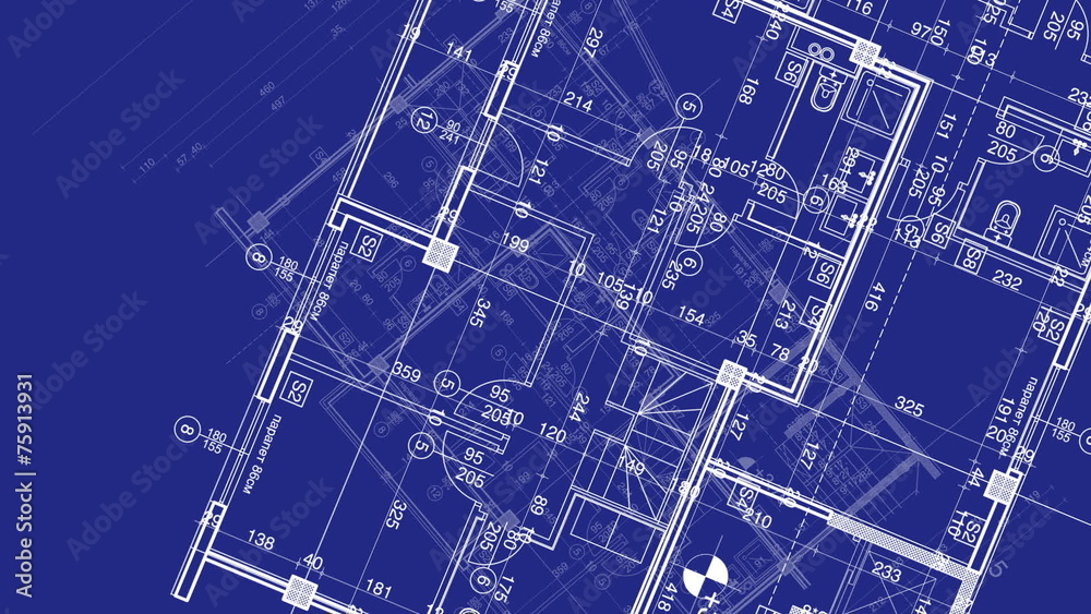 blueprint house plan Stock Video | Adobe Stock