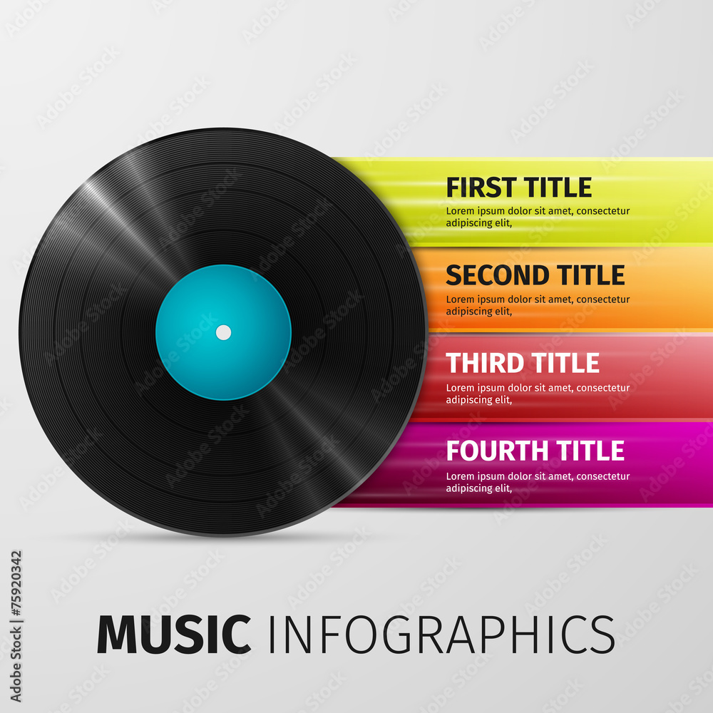 music infographics Stock Vector | Adobe Stock