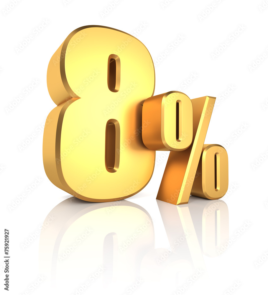 Gold 8 Percent Stock Illustration | Adobe Stock