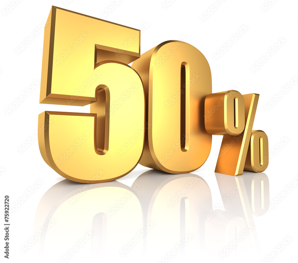 Gold 50 Percent Stock Illustration | Adobe Stock