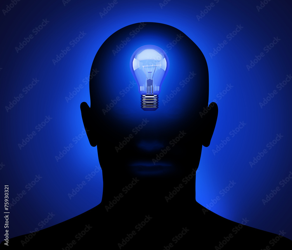 Problem solving head silhouette Stock Illustration | Adobe Stock