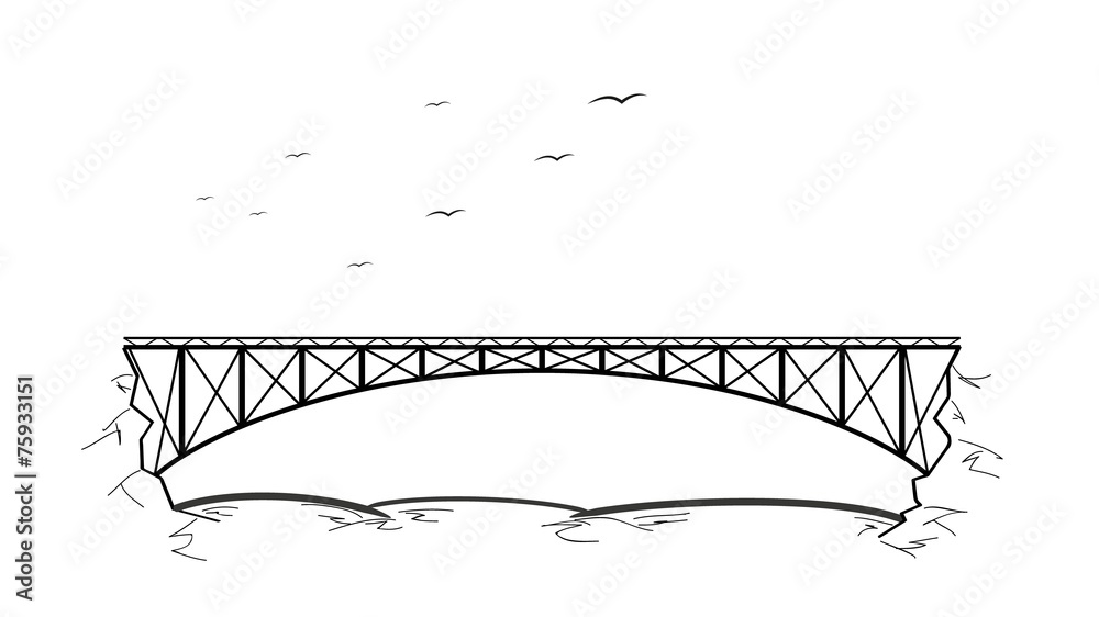 bridge over the river Stock Vector | Adobe Stock
