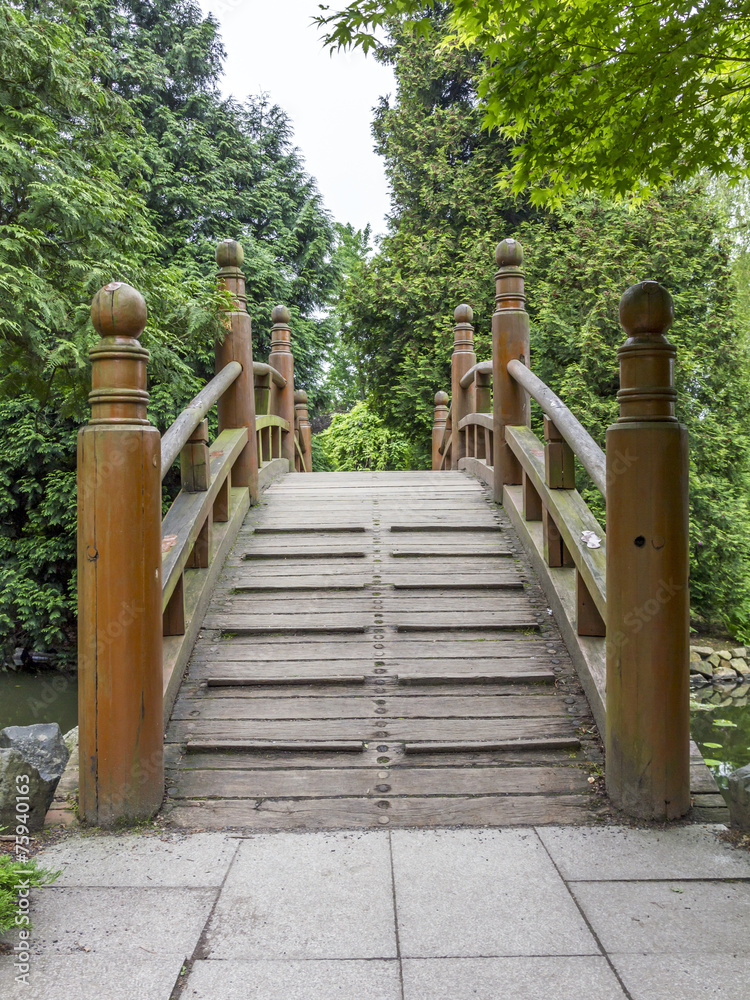 japanese red bridge - taiko bashi Stock Photo | Adobe Stock