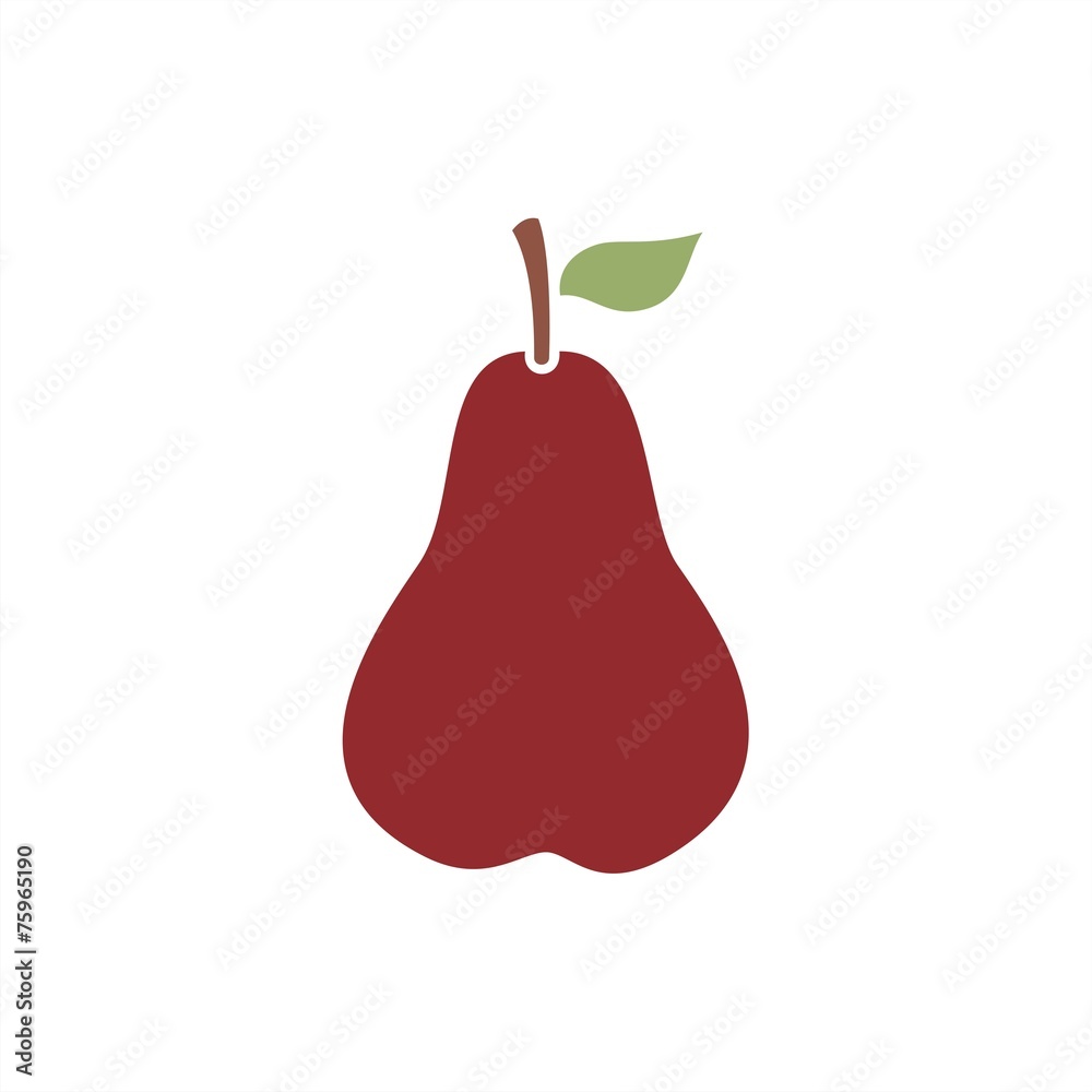 Icono pera roja Stock Vector | Adobe Stock