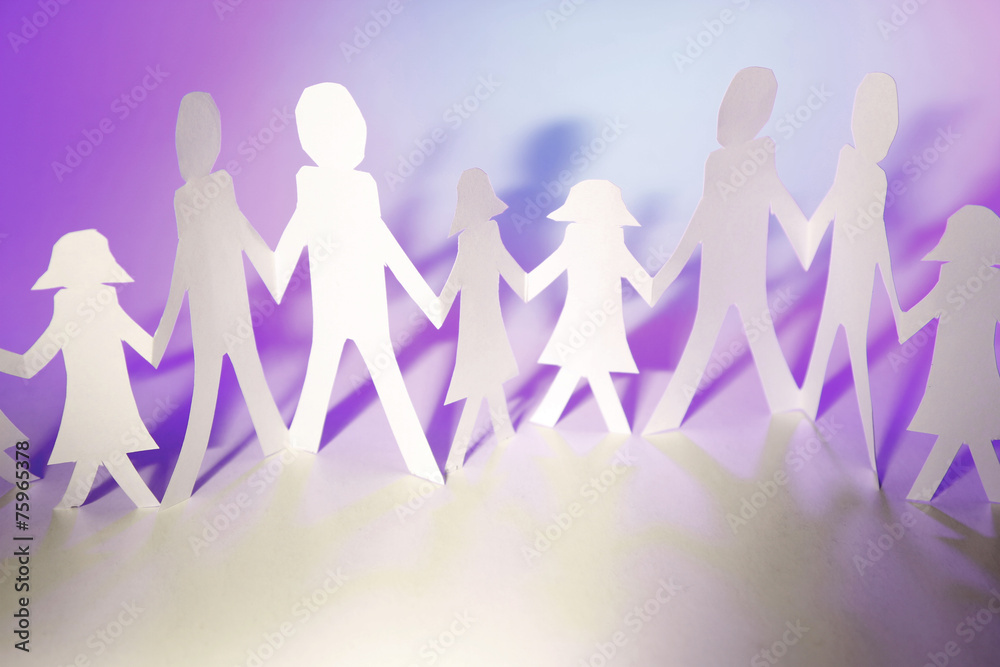 Paper chain people Stock Photo | Adobe Stock