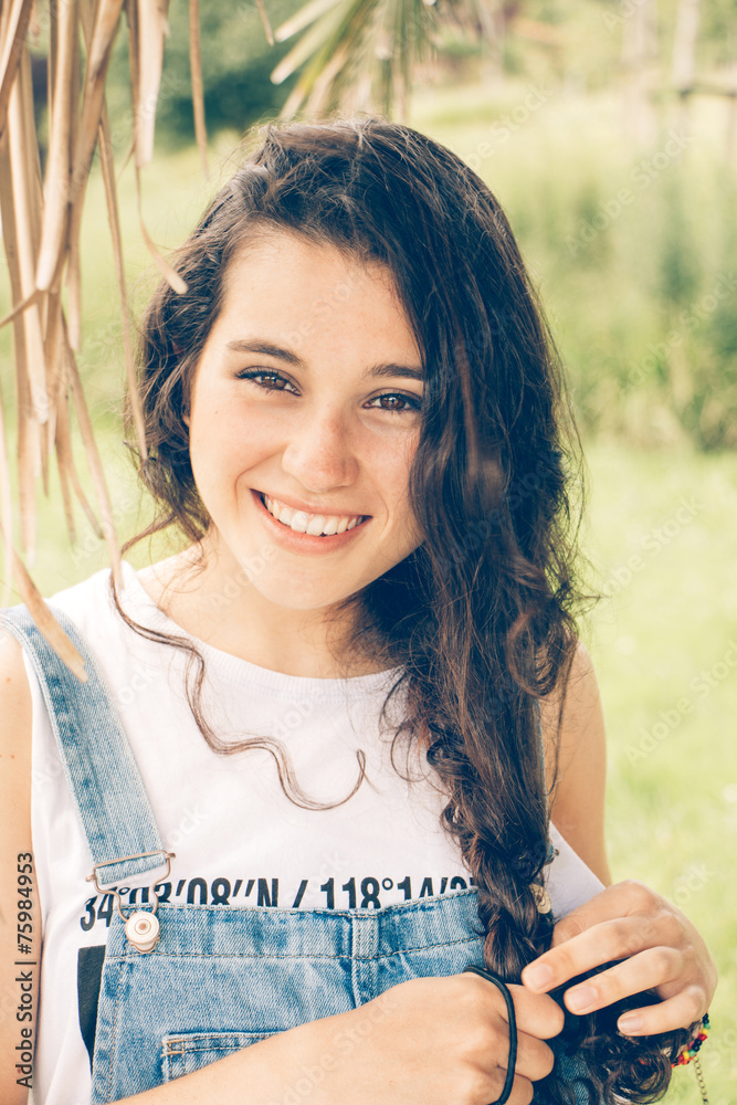 Natural teen girl portrait Stock Photo | Adobe Stock